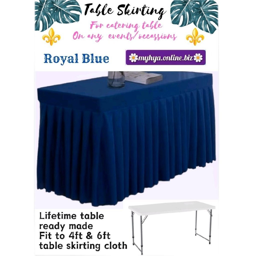 skirting table 4ft/6ft US katrina cloth (makapal) lifetime table ready ...