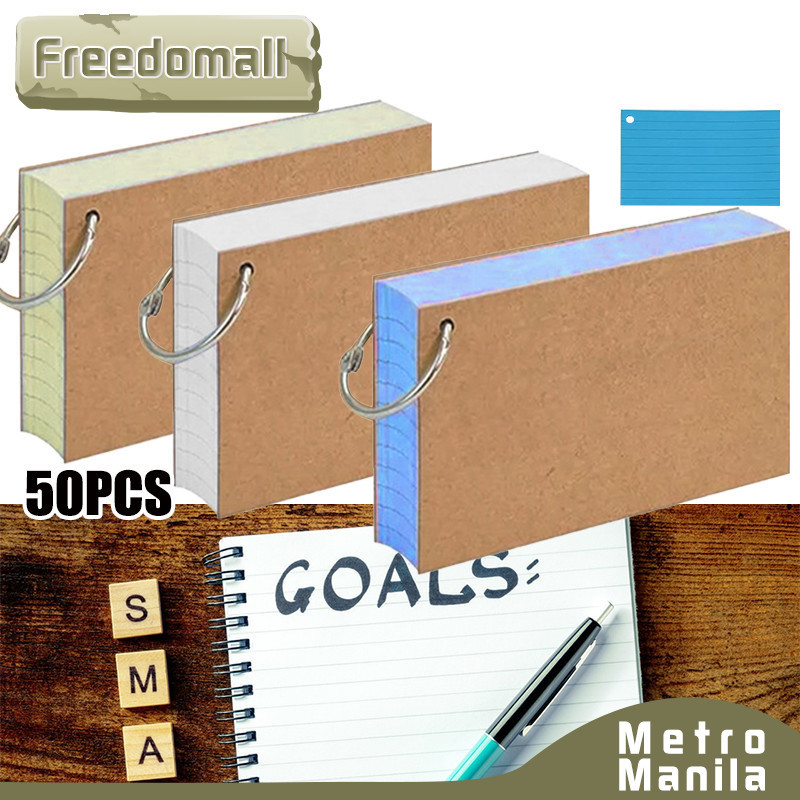 50pcs/Pack Kraft Paper Flip Cards Loose-Leaf Horizontal Line Loose-Leaf ...
