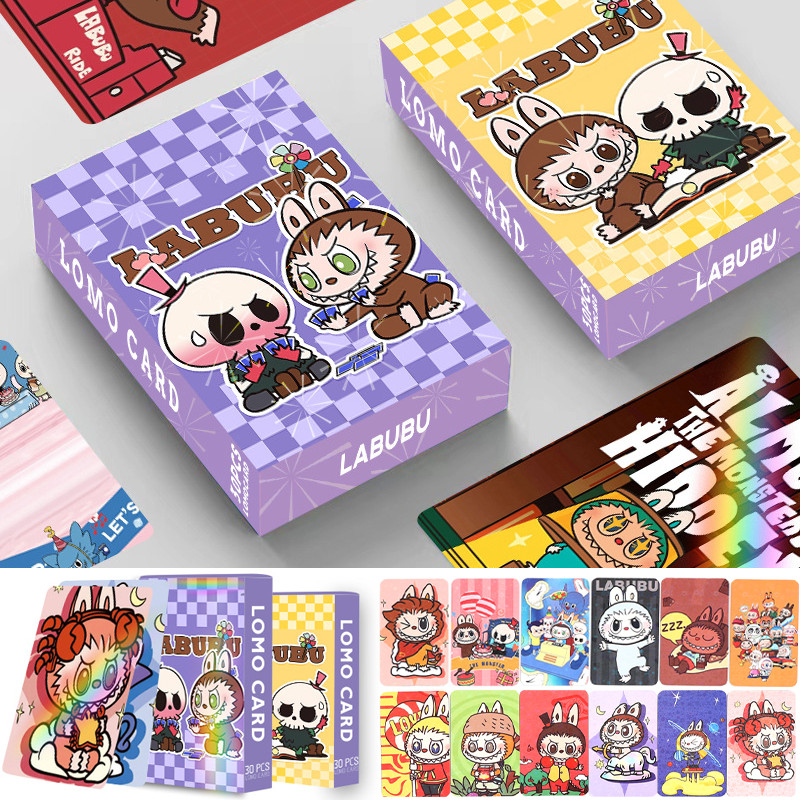 30Pcs/Box New Arrivals Cartoon Labubu Series Double-sided Laser Flash ...