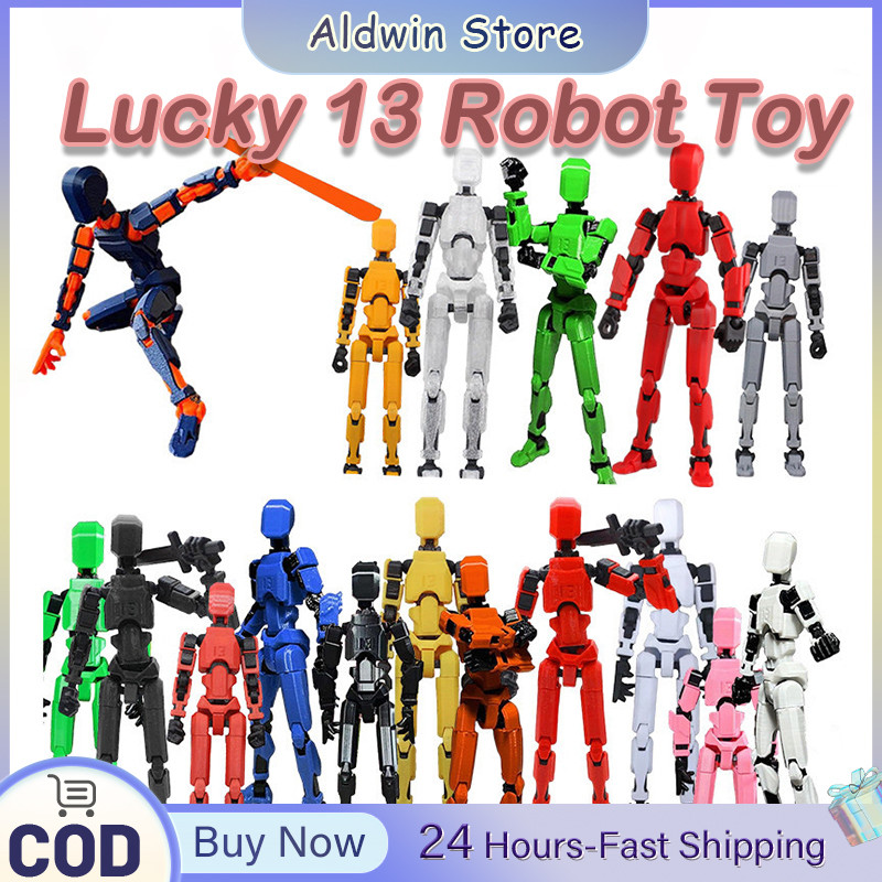 Lucky 13 Action Figure 3D Dummy 13 Robot Toy Movable Figures Mechanical ...
