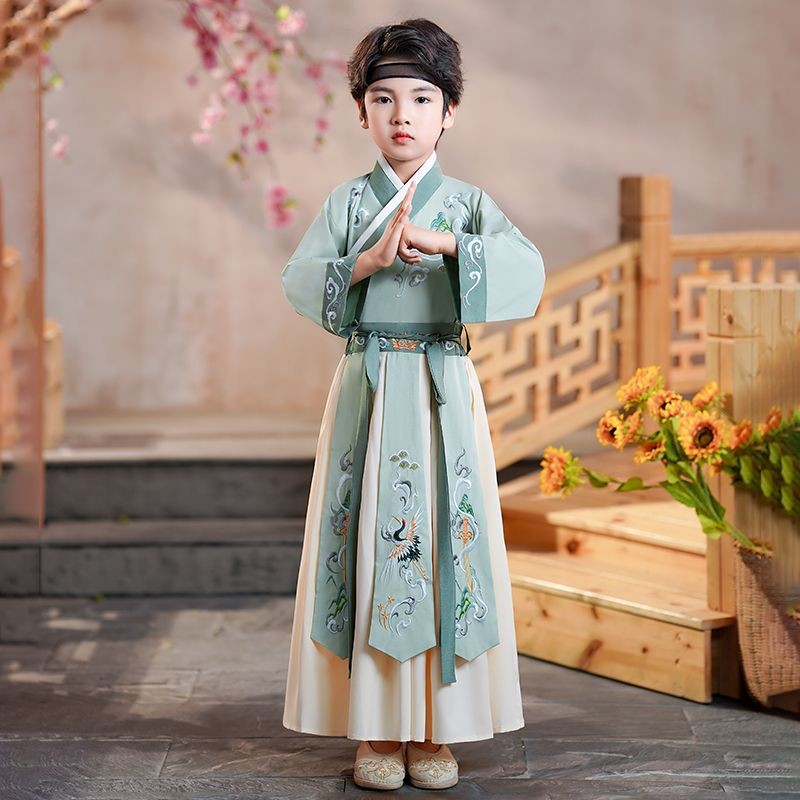 Boys Hanfu Children Chinese Style Ancient Costume Tang Costume Book ...