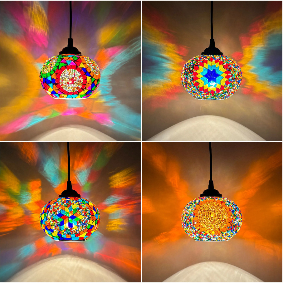 Turkish Mosaic Hanging Light, Stained Glass Lamp Shade, Handmade ...