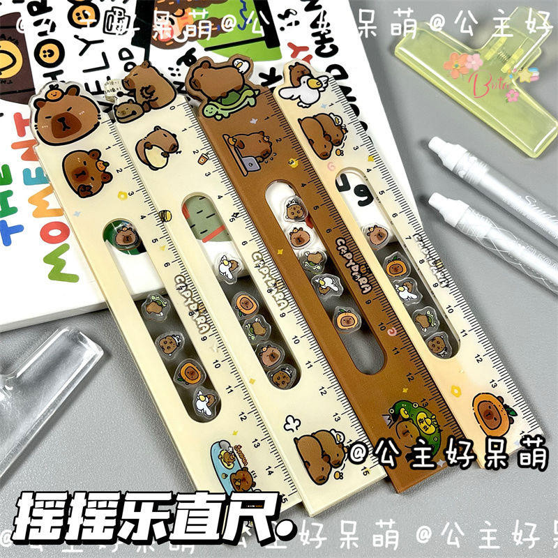 Kapibara Shaking Happy Ruler Cute Capybara Ruler Student Dedicated ins ...