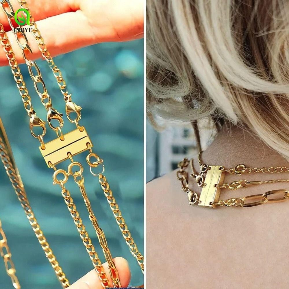 JNBYE Magnetic Necklace Separator, Gold/Silver Multiple Strands Layered Necklace Clasps, DIY ...
