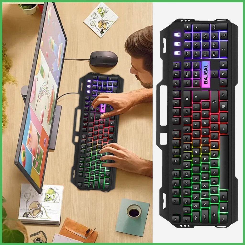 PC Game Keyboards RGB Mechanical Keyboard Light Up Aesthetic Keyboard ...