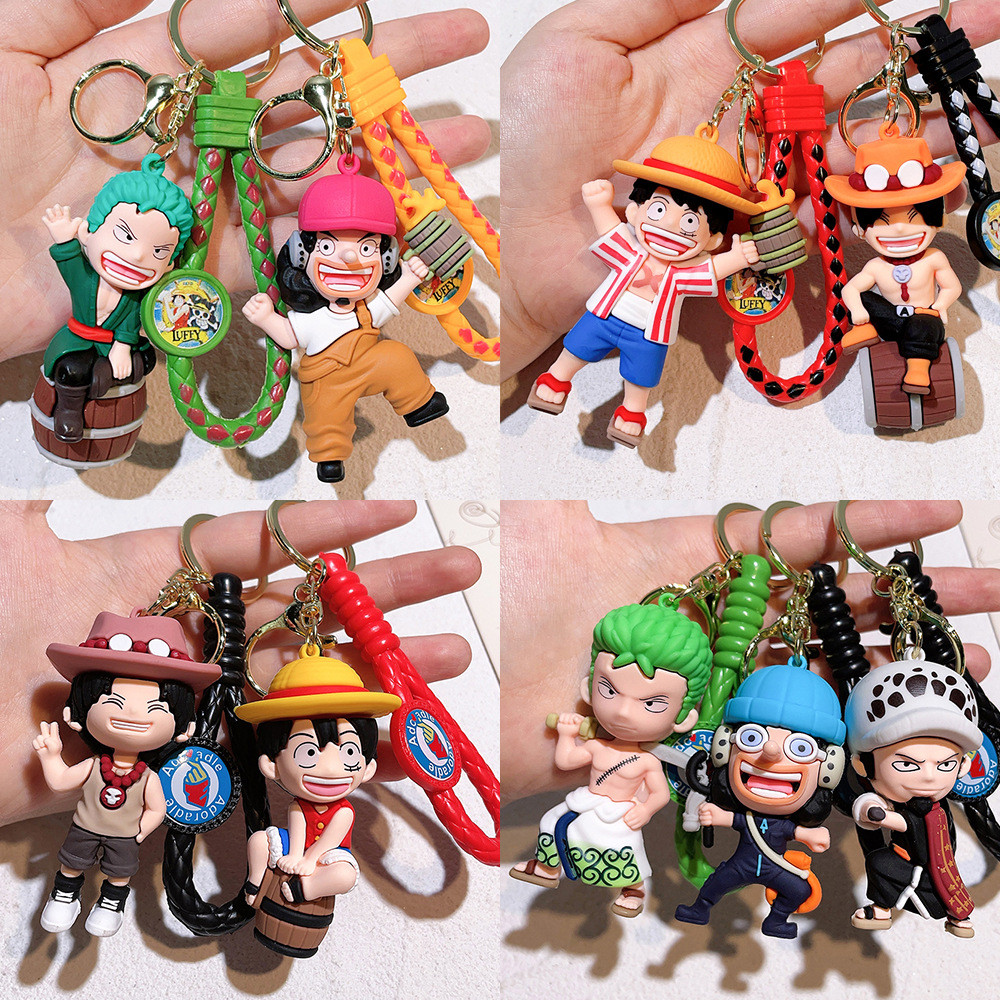 One Piece Keychain Luffy Nami Sanji Zoro Keychain Dragon Ball Doll Men ...