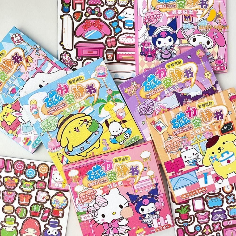 GIOVANNI1 Magnetic Quiet book, Handmade Paper Kuromi Sticker Book ...