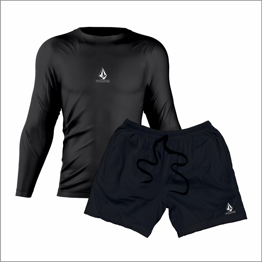 Adult Summer Terno Black Rashguards For (Men And Women Swimwear) With ...