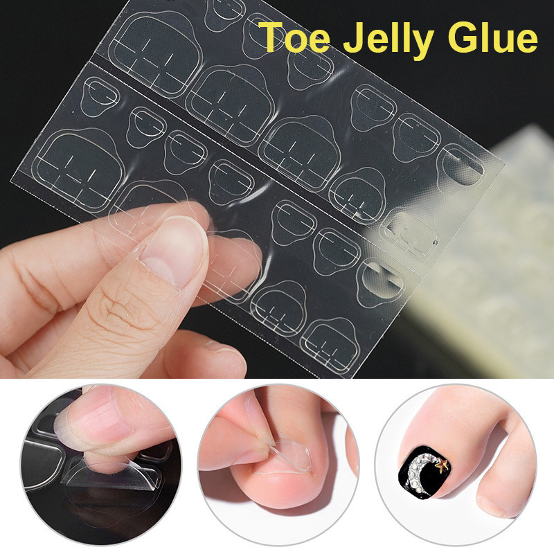 24 Pcs Toe Jelly Glue Adhesive Double-sided Jelly Sticker Used for Fake ...