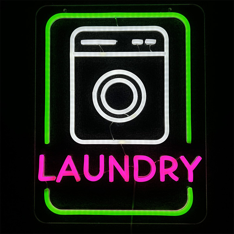 UNOLUX Laundry Sign LED Neon Light - for Washing Machine Information ...
