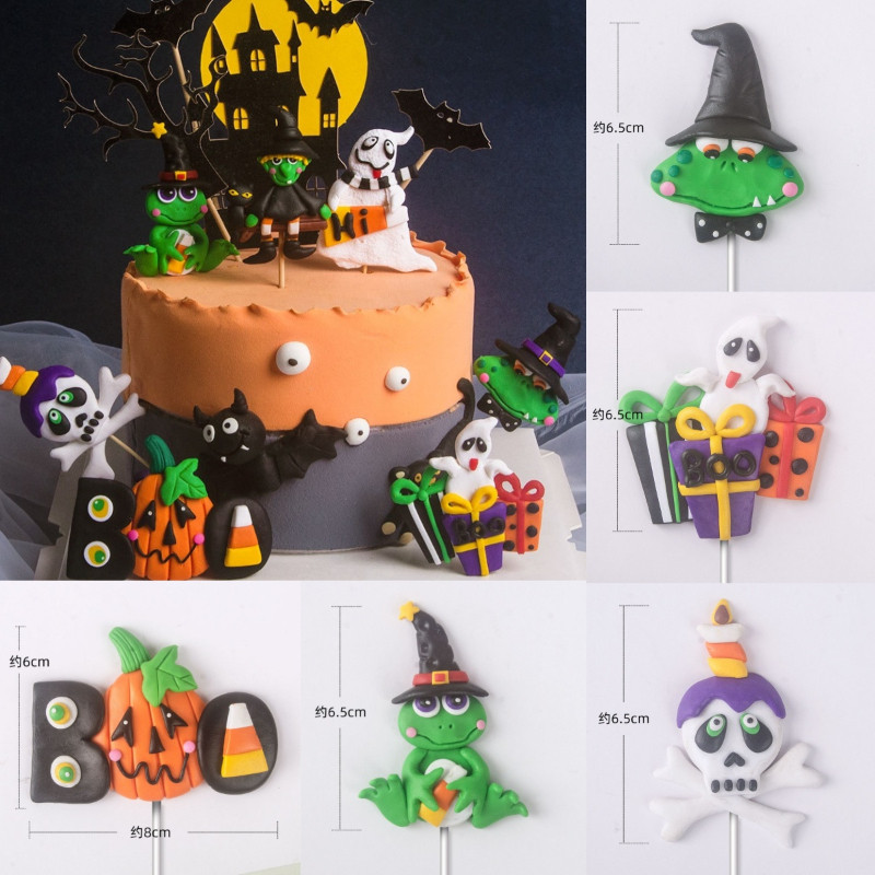 Halloween cake decoration frog ghost pumpkin skeleton plugin Halloween ...