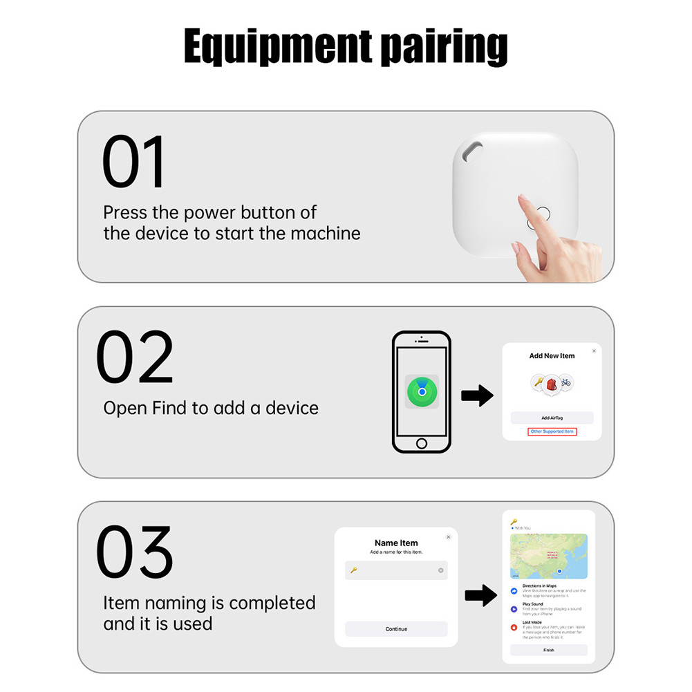 Bluetooth-Compatible Tracker Anti Lost Smart GPS Tracker for Find My ...