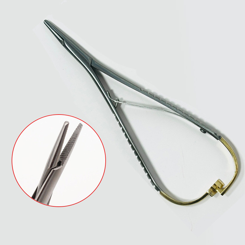 Dental Forceps Curved Gold Plated Handle Stainless Steel Dental Plier ...