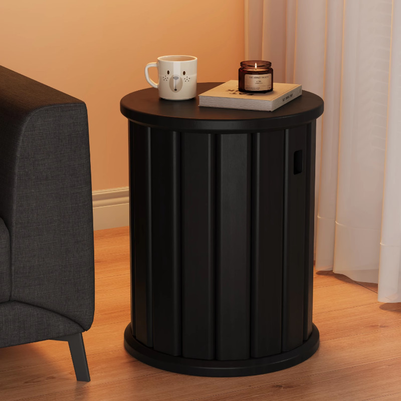 Solid wood round stool coffee table household stackable combination ...