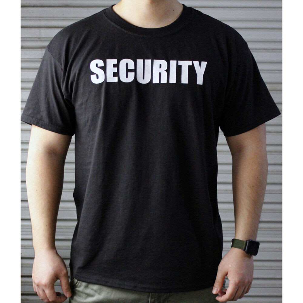 Security Guard Front & Back T-Shirt Bouncer Police Event Staff Uniform ...