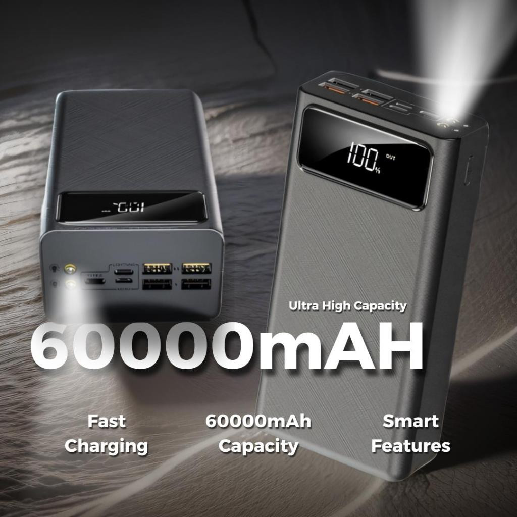 66W 60000mAh Original Powerbank Fast Charging 2 Input 4 Output Digital ...