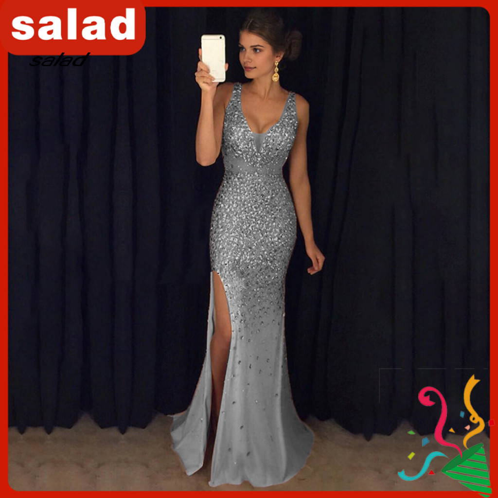 [SA] Women Formal Attire Women Evening Dress Sparkling Sequin Mermaid ...