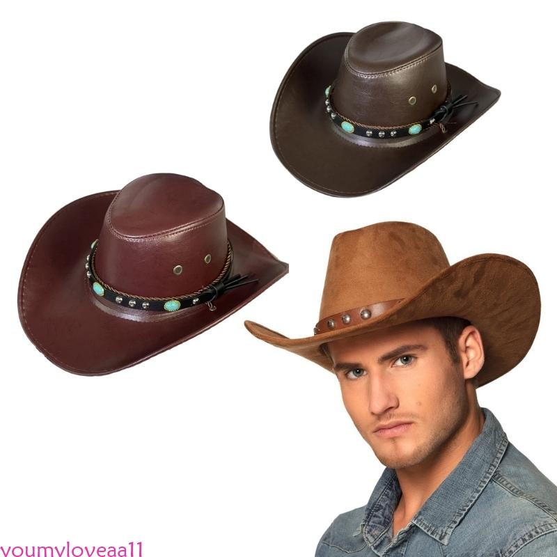 youmyloveaa Adult Cowboy Hat with Hat Band Woman American Style Cowboy ...