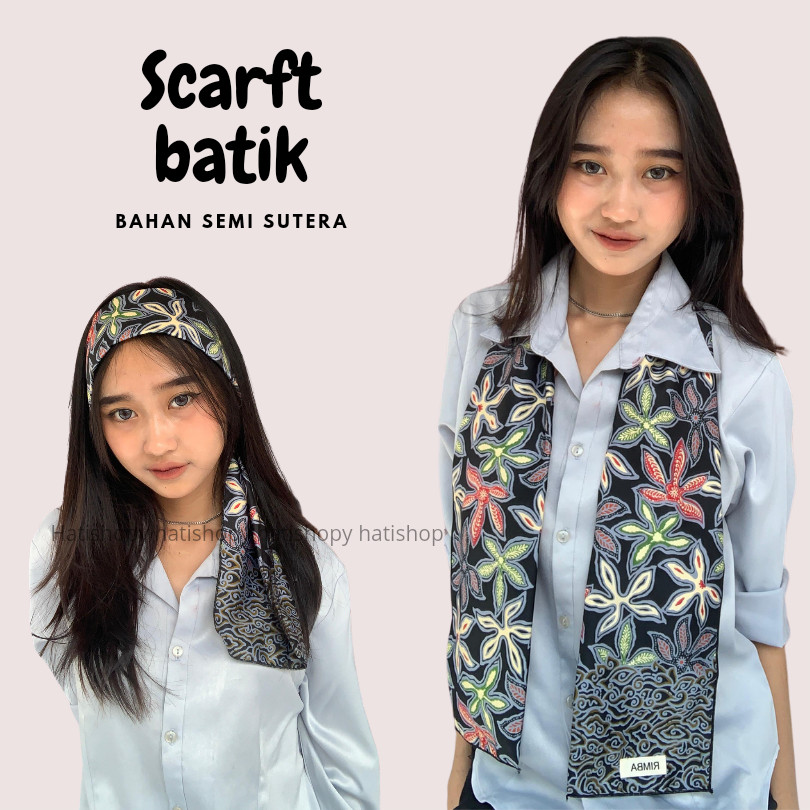 HITAM - Neck Batik Scarf For Women Men Scarf Tie Premium Semi Silk ...