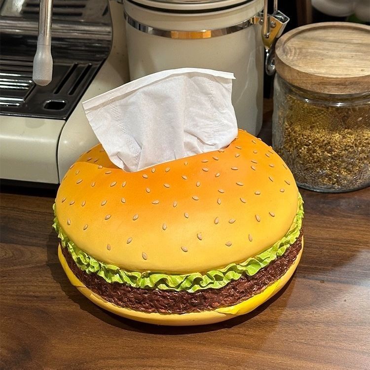 Hamburger Shaped Tissue Box Creative Hamburger Resin Napkin Holder ...
