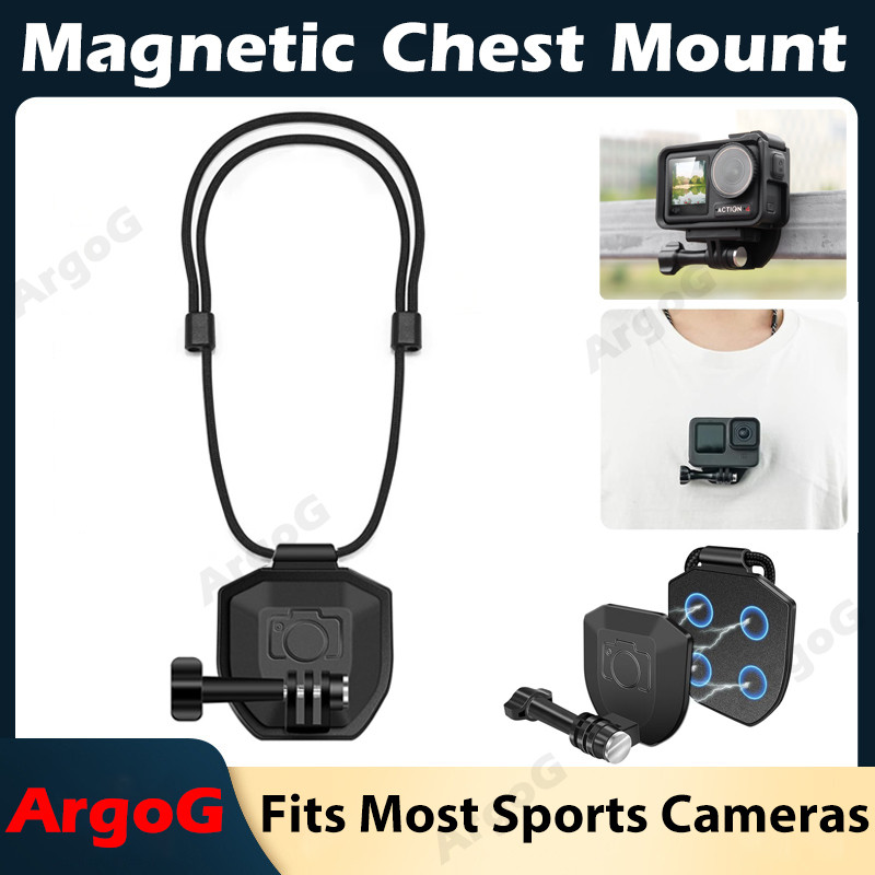 ArgoG Magnetic Chest Mount with Neck Lanyard 360° Magnet Body Mounts ...