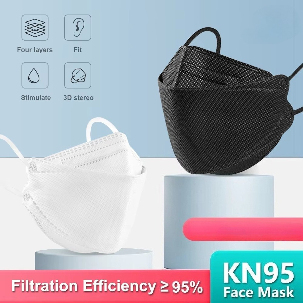 50pcs kf94 Mask 4 Layers Adults Protection Mask Breathable Dustproof ...