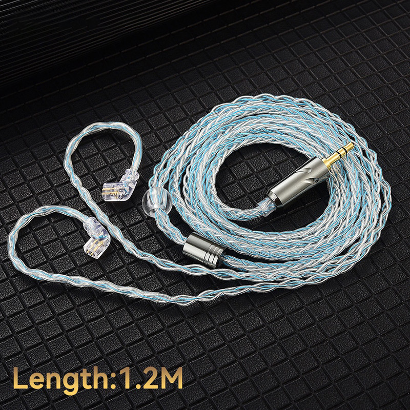 XY&HB QKZ T1 Earphone Cable 8 Strand Copper Silver-plated Upgrade Wire ...