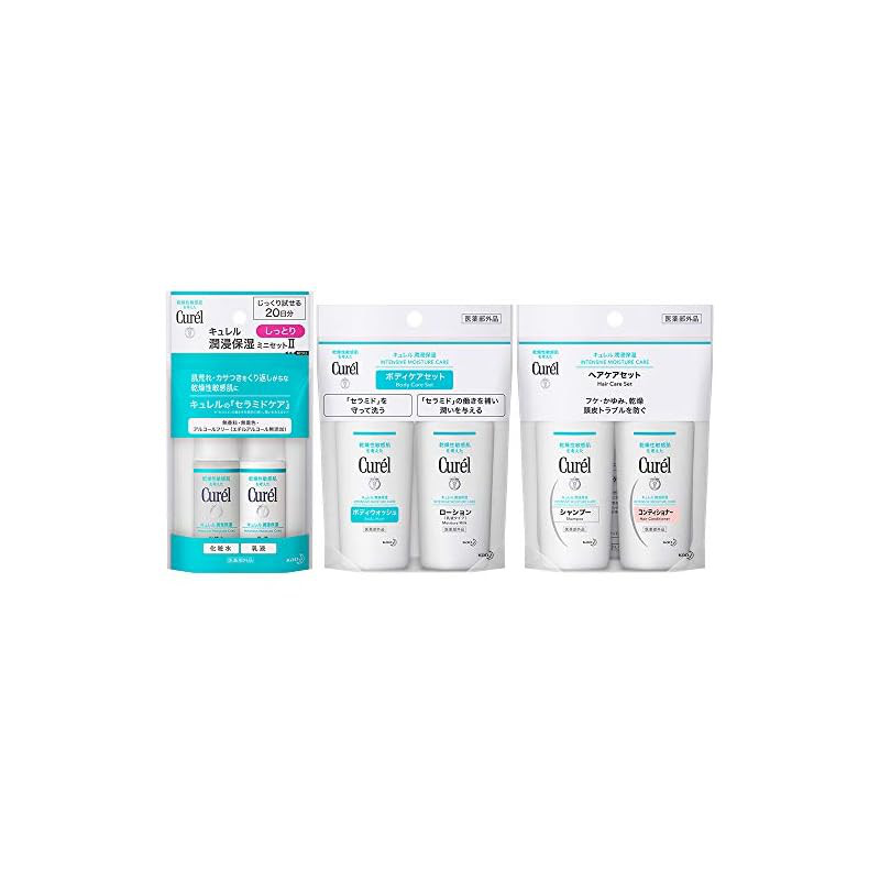 Curel Trial Set Assortment: Shampoo & Conditioner, Body Wash & Lotion ...