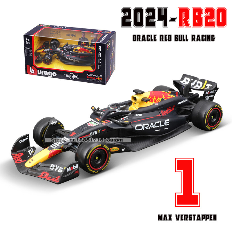 Bburago 1:43 Red Bull F1 2024 RB20 Acrylic box alloy luxury car die ...
