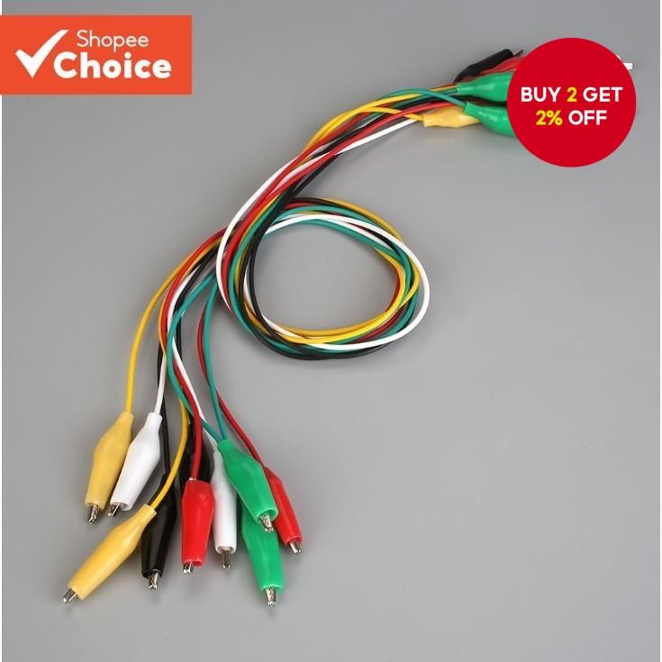 1set Leads Alligator Clip Double-ended Test Roach Clip Jumper Wire ...