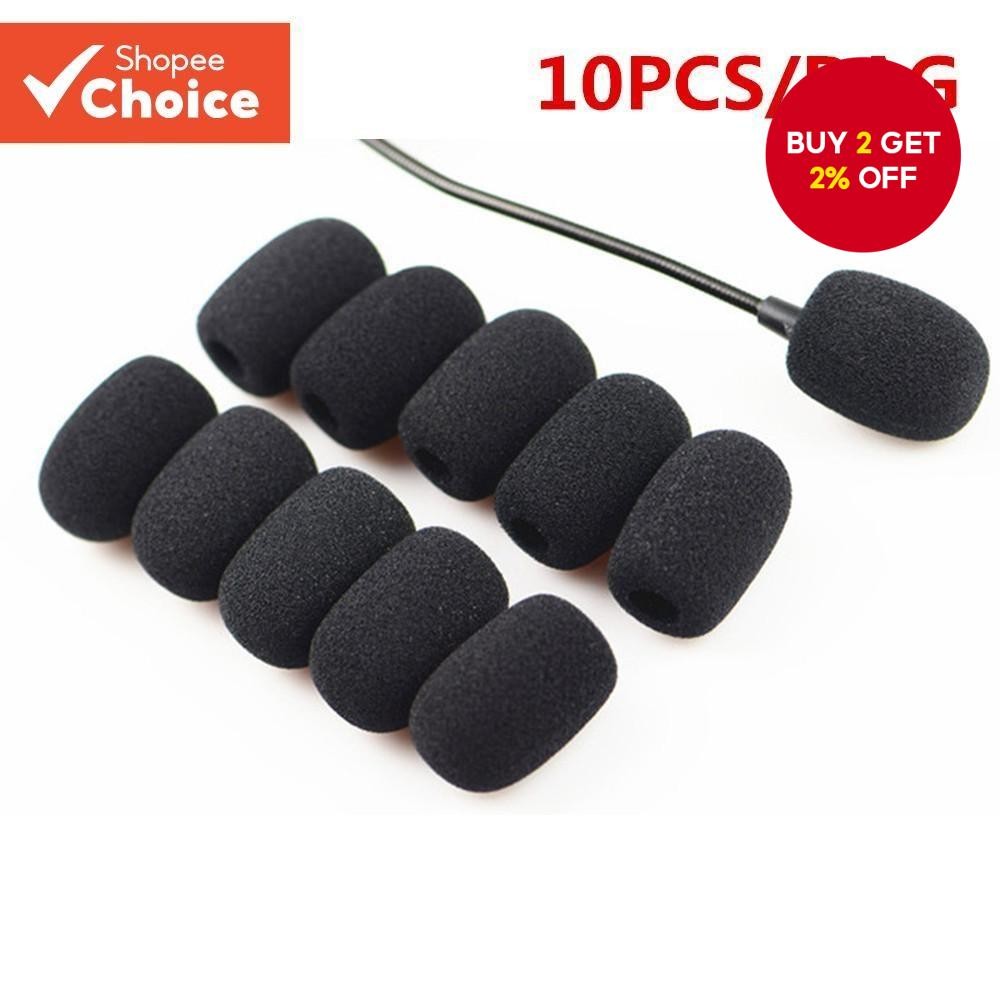 Set Of 10 Black Foam Pieces Covered with Wind-Resistant Microphone Head ...