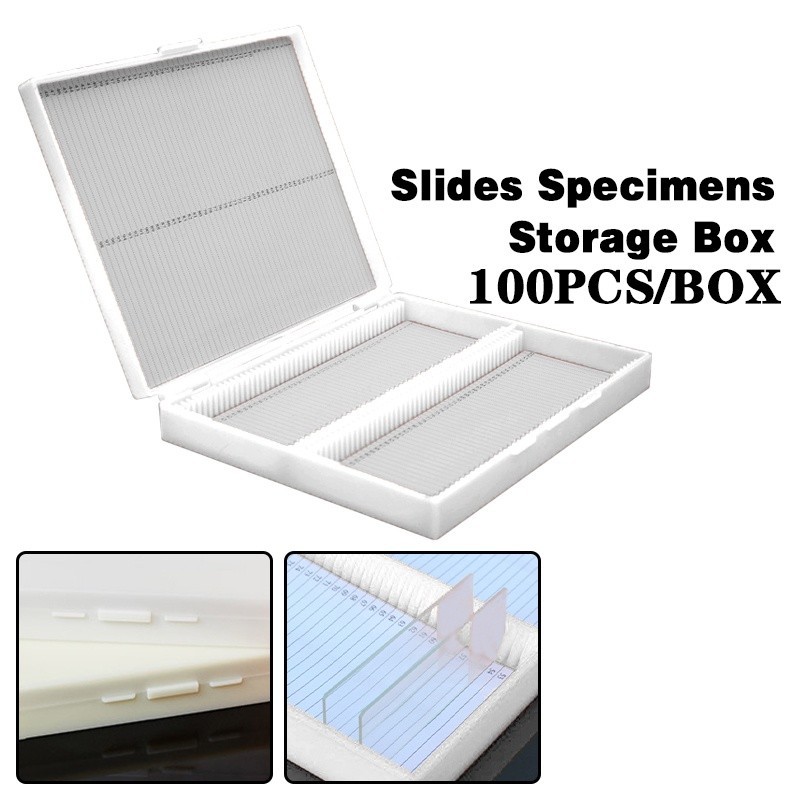 100Pcs Bio Slice Box Plastic Microscope Slide Box Slides Pathological ...
