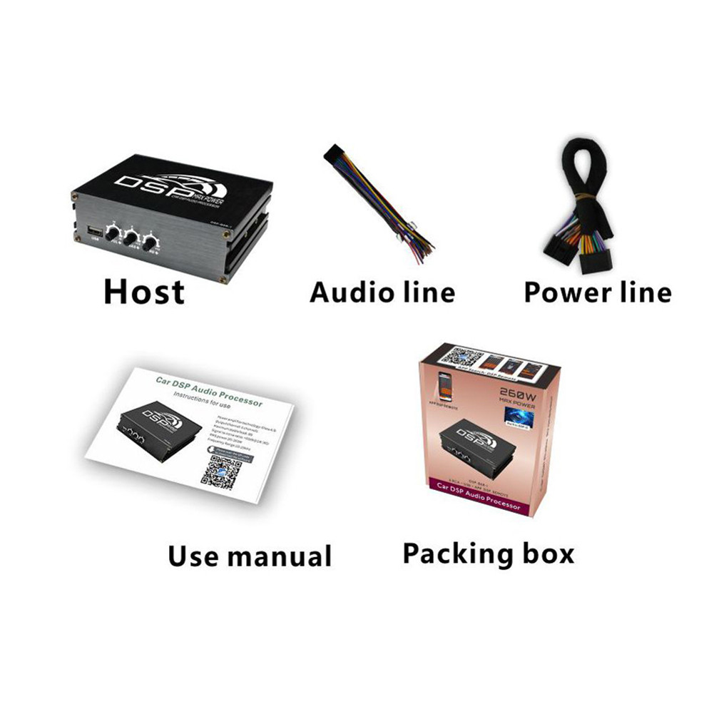 4x50W DSP Car Power Amplifier Support APP Control Audio Digital Sound Processor Car DSP ...