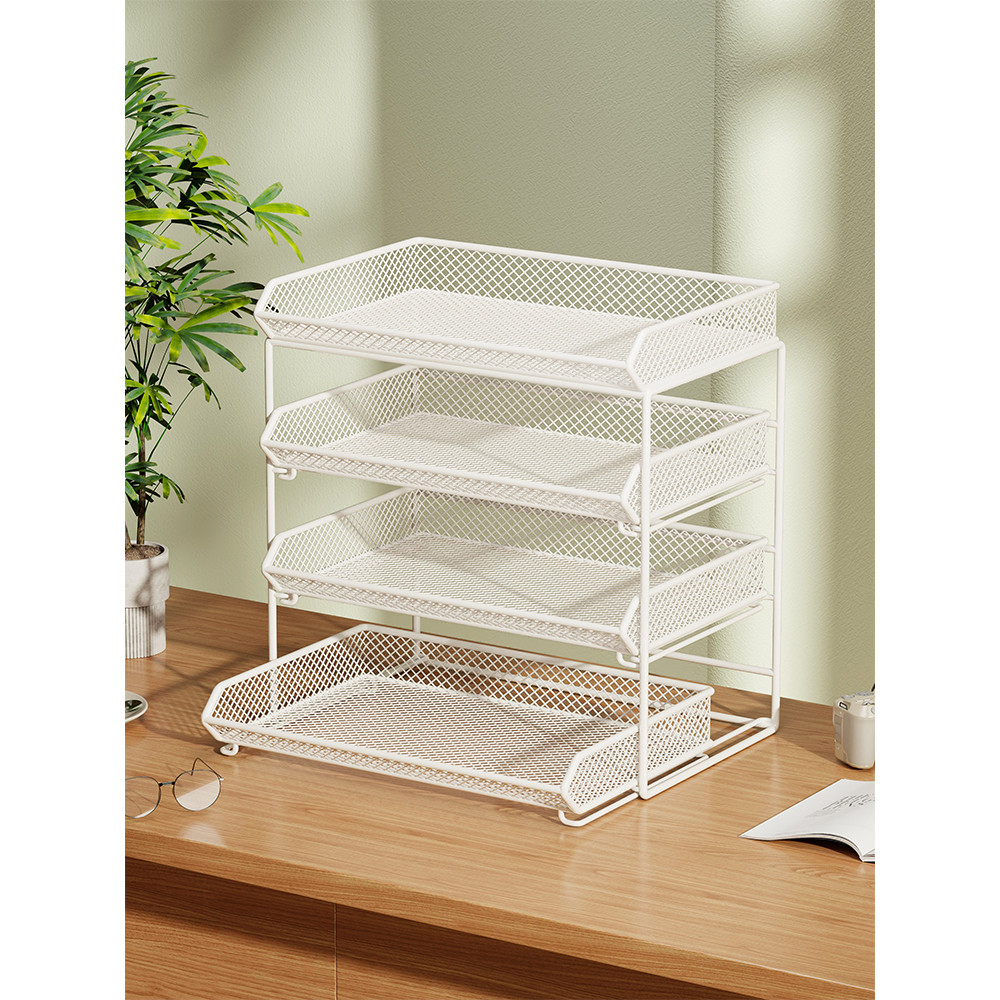 File Organizer Desk Storage Rack Pull-out Layered Folder Storage Box ...