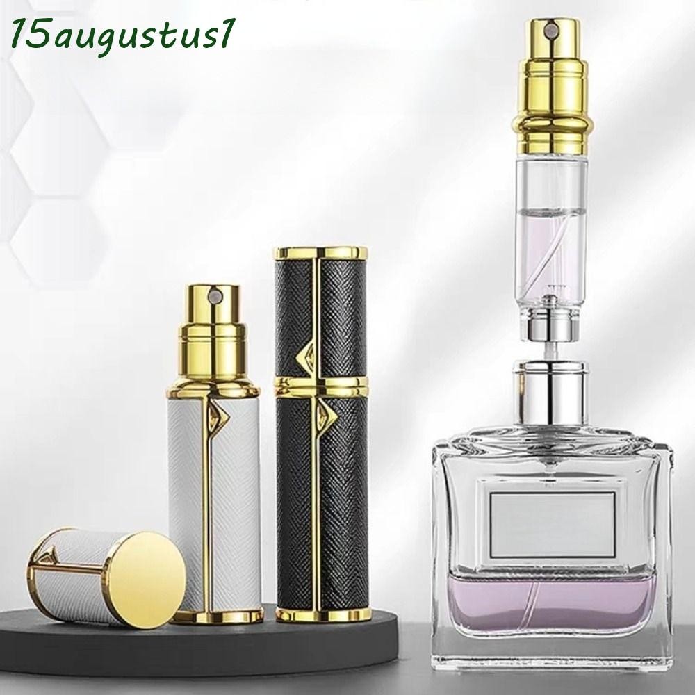 AUGUSTUS Bottom-filled Perfume Bottle, Luxury Aluminum 5ml Real Leather ...