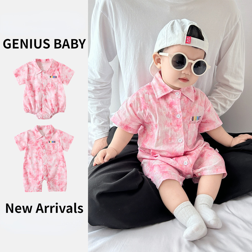 Summer New Baby Clothes Boys Girls Polo Short-sleeved Bodysuit 0-24 ...