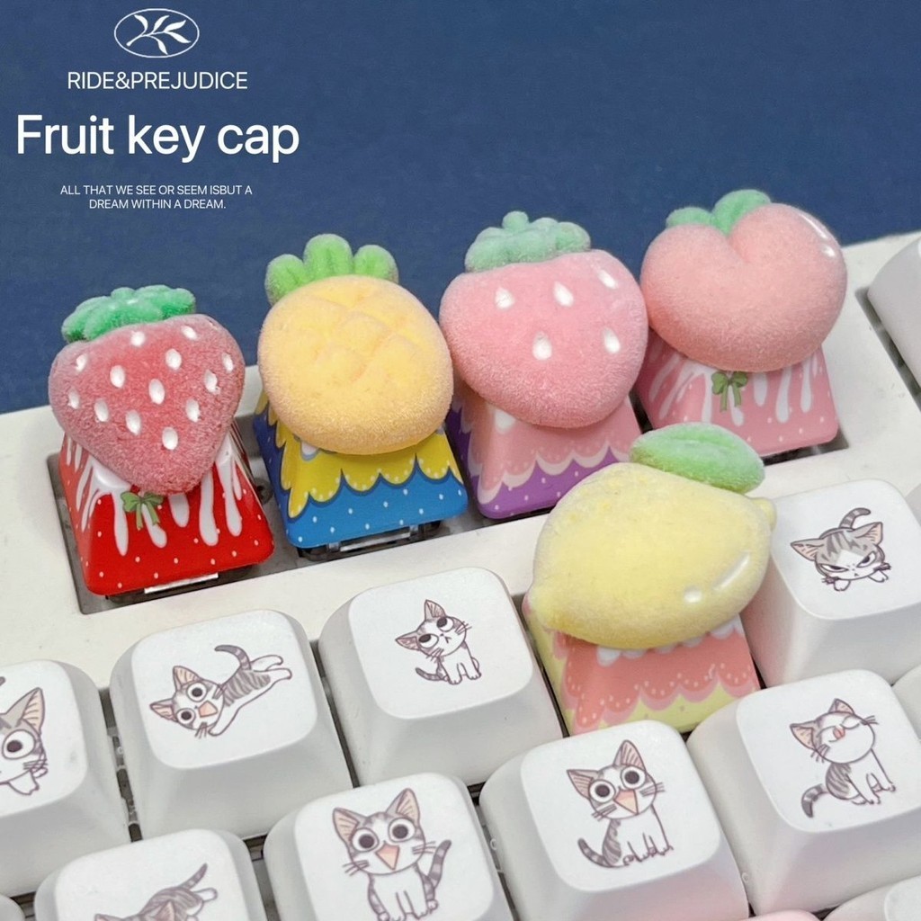 Sweet Personality Fruit Lemon Key Cap Plush Pineapple Key Cap ...