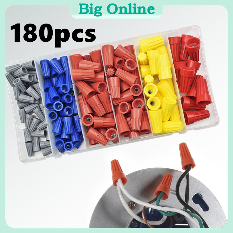 180pcs Quick Wire Nut Wire Twist Connector Spring Twist-On Screw ...
