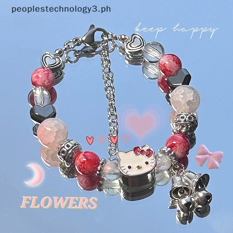 # fashion # Sanrio Cartoon Cute Hello Kitty Weave Bracelet Summer ...