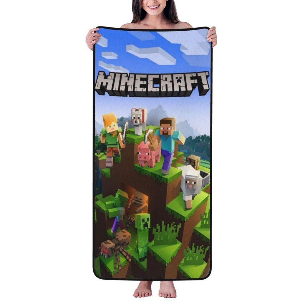 Minecraft Print Beach Towel 27x55inch,Large for Kids and Adults - Quick ...