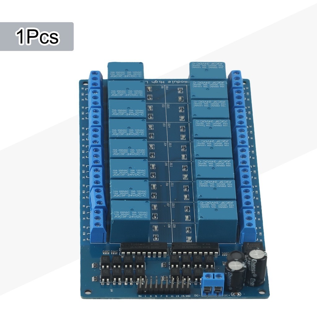16-way Relay Module with Optocoupler Isolation for 24V High Level ...