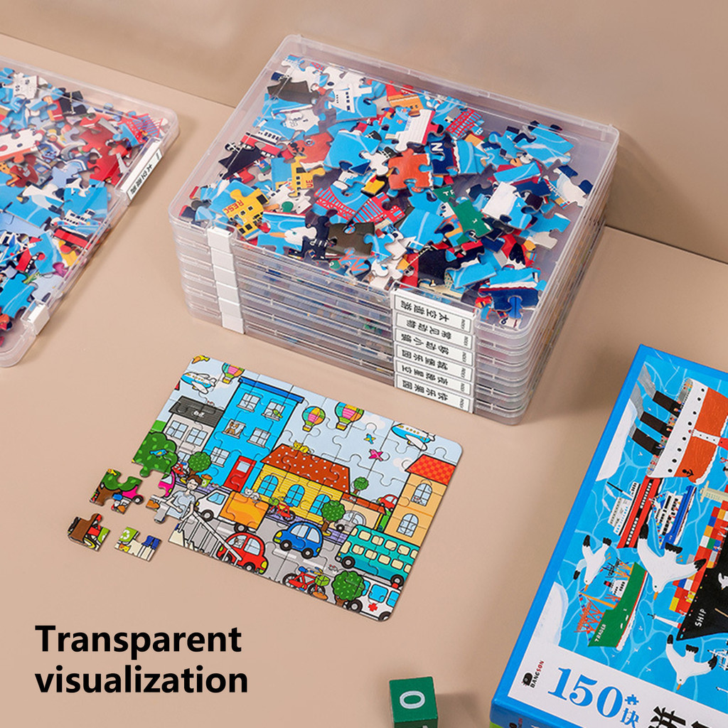 BSby__ Puzzle Organizer with Cover Stackable Snap Closure Puzzle ...