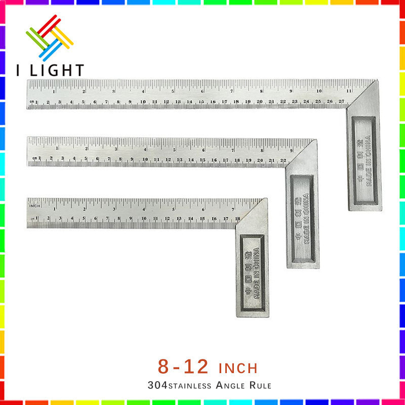 （Fast Delivery）304 Stainless Carpenter L Shape Square Angle Ruler 8/10 ...