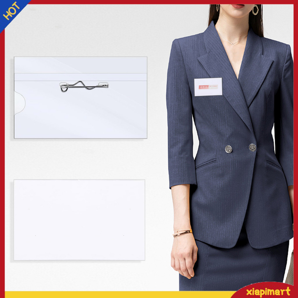 {xiapimart} Flexible Plastic Name Tag Holder Premium Material Id Card ...