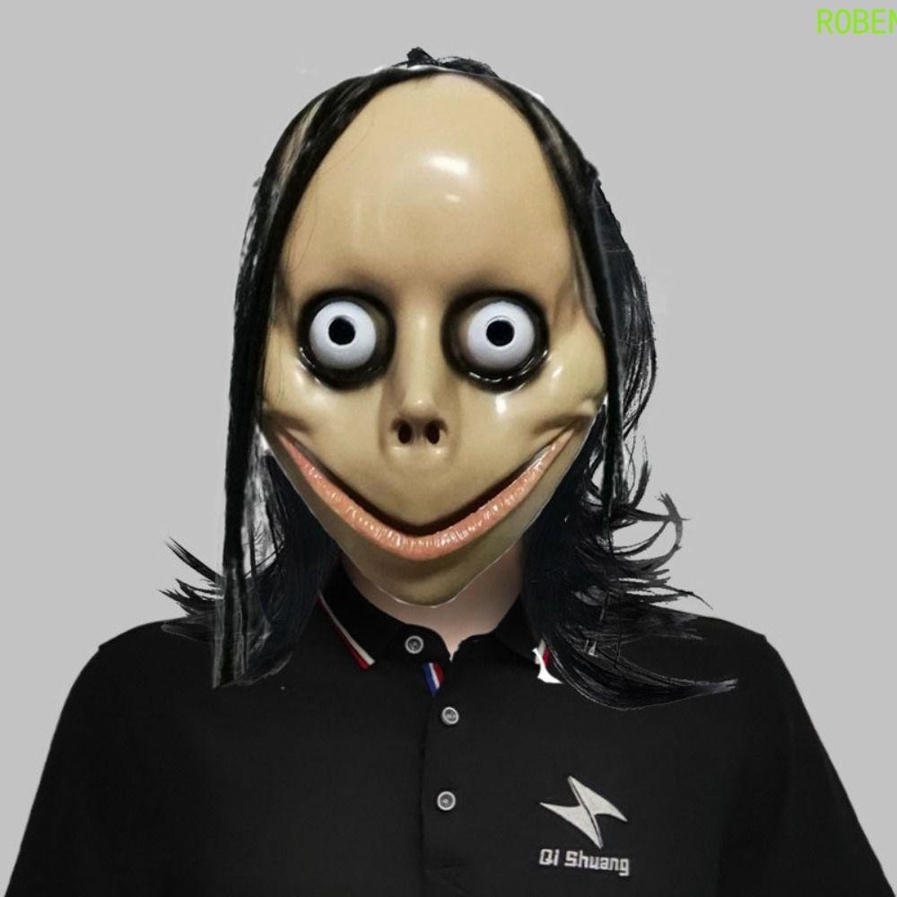 ROBEN Scary Mask Plastic Face Cover Big Eyes Halloween Ghost Mask ...