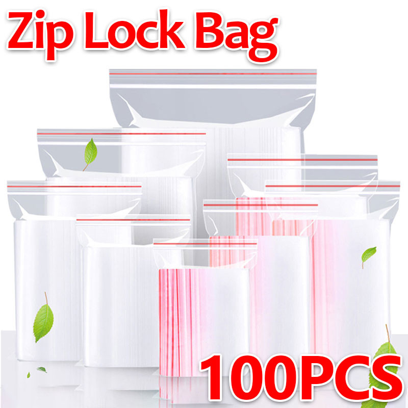Transparent Plastic Bags / Reusable Self-Selaing Zip Lock Bags / Food ...