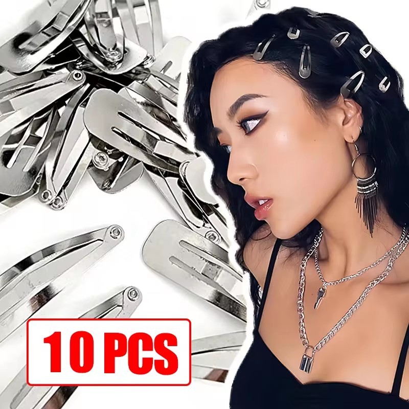 1/10Pcs Metal Silver Hair Clips / BB Snap Hairpins Base / Metal Snap ...
