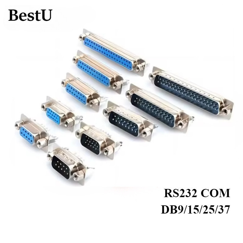 DB9 DB15 DB25 DB37 9/15/25/37 Hole/Pin Male Female Plug D-sub PCB Mounting Connector RS232 ...