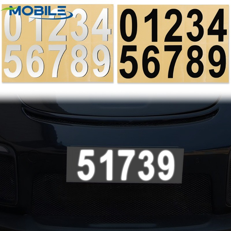 0-9 Car Number Reflective Sticker - Reflective Number Stickers - Car ...