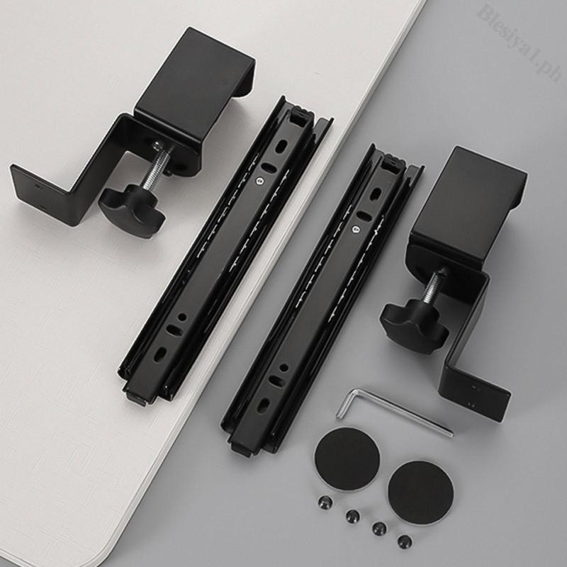 [Blesiya] Desk Extender Tray Pull Out Keyboard Clamp Rail Set for ...